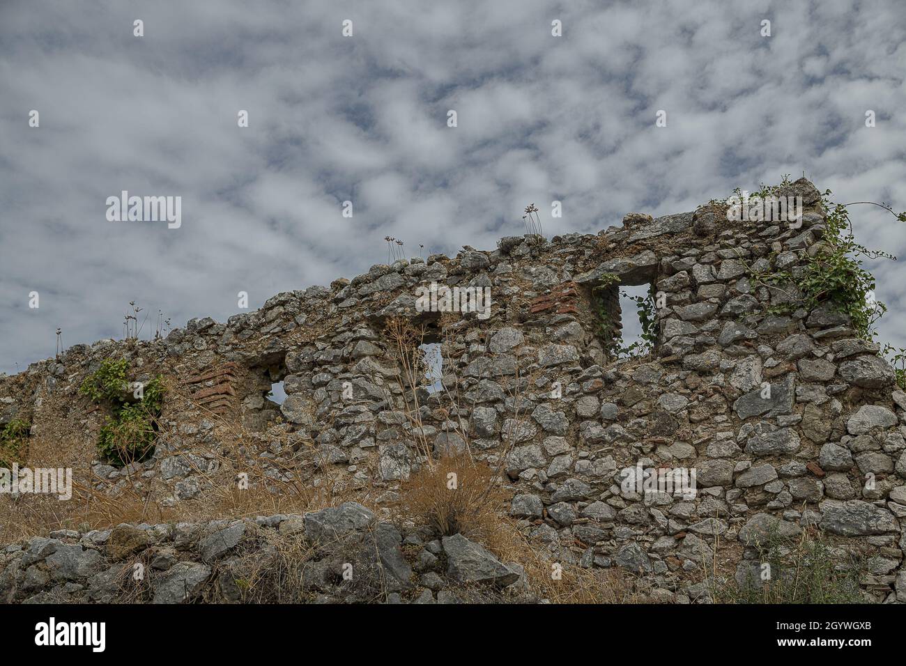Beautiful shot of an abandoned half-ruined castle Stock Photo - Alamy