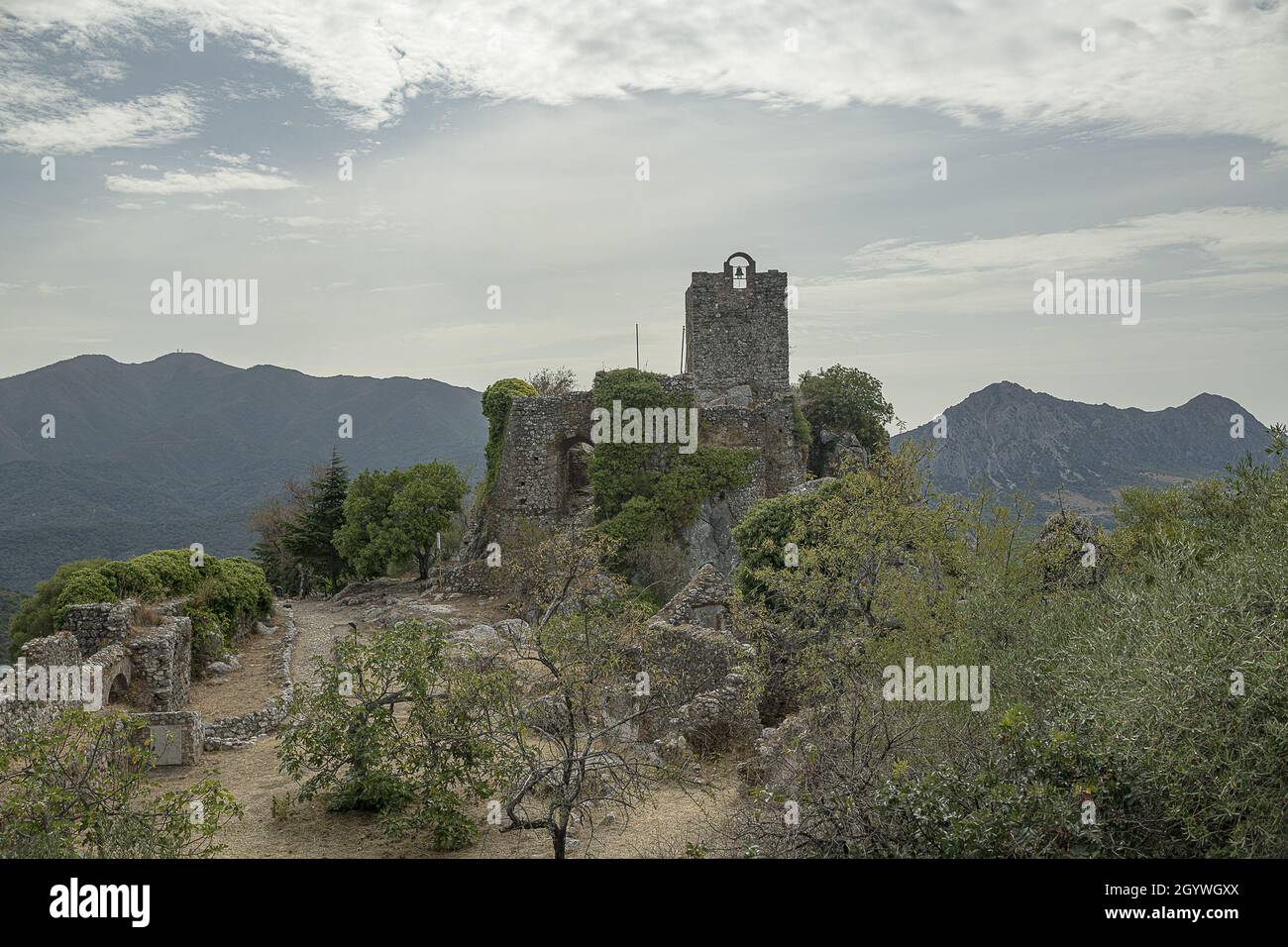 Beautiful shot of an abandoned half-ruined castle Stock Photo - Alamy