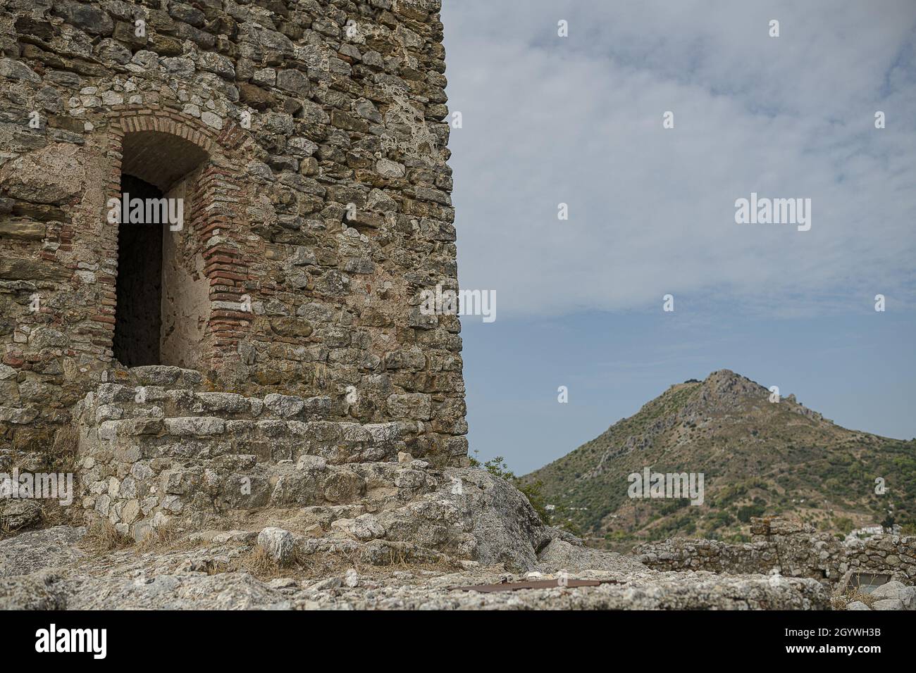 Beautiful view of an abandoned half-ruined castle Stock Photo - Alamy