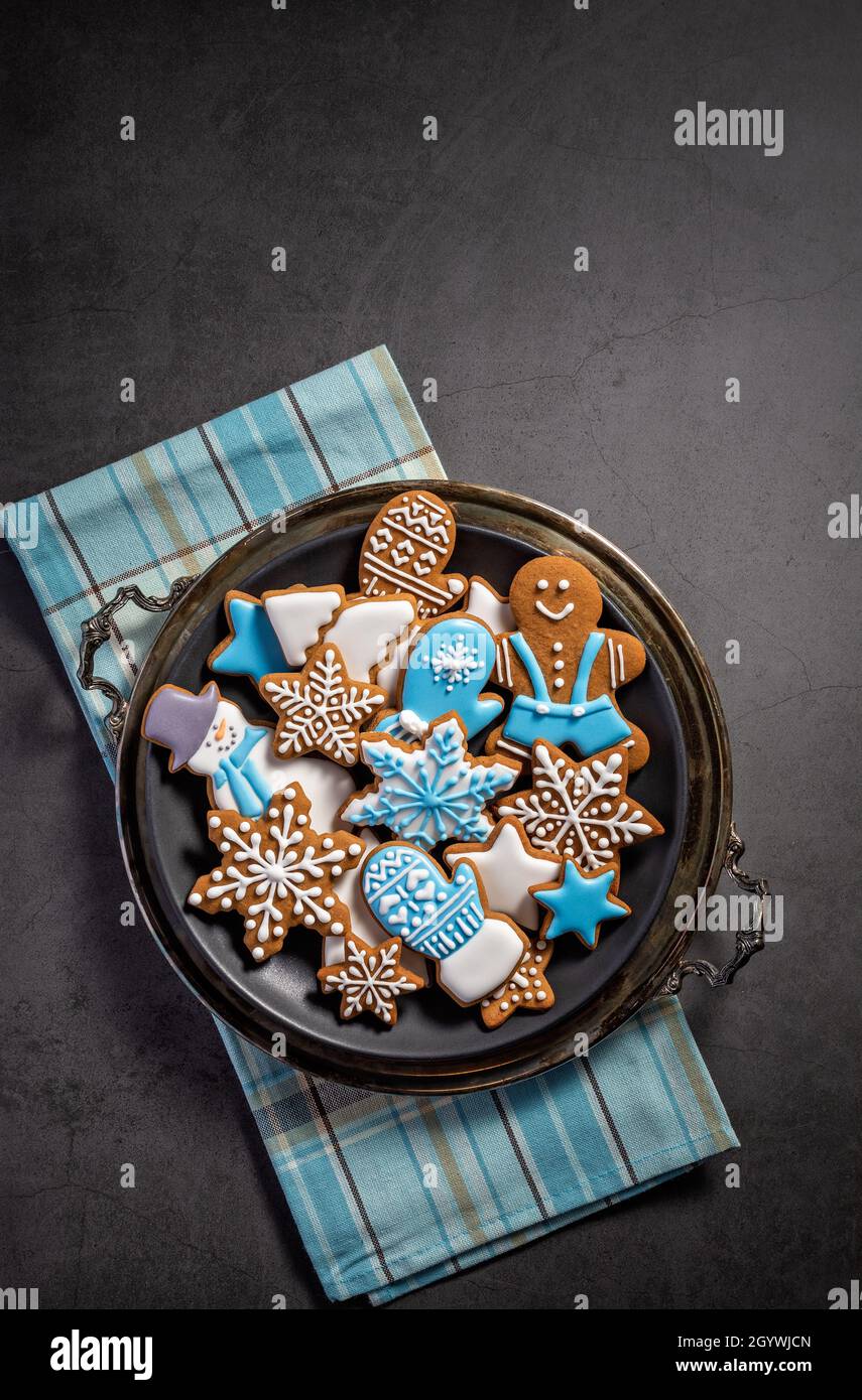 Black and white iced cookies hi-res stock photography and images - Alamy