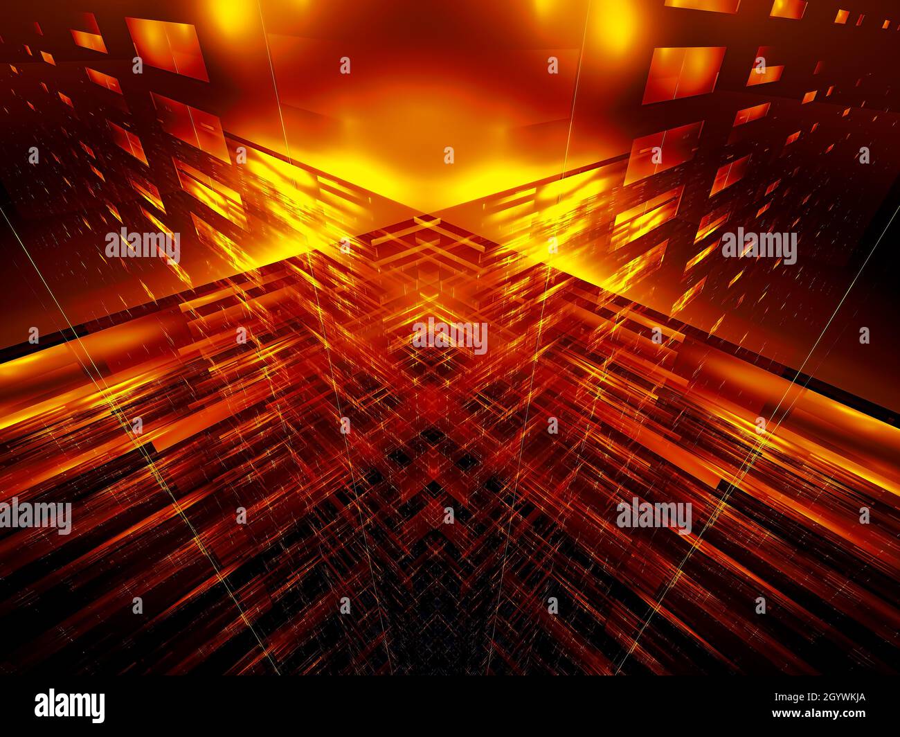Abstract fractal gold background - lamp or pillar of light Stock Photo - Alamy