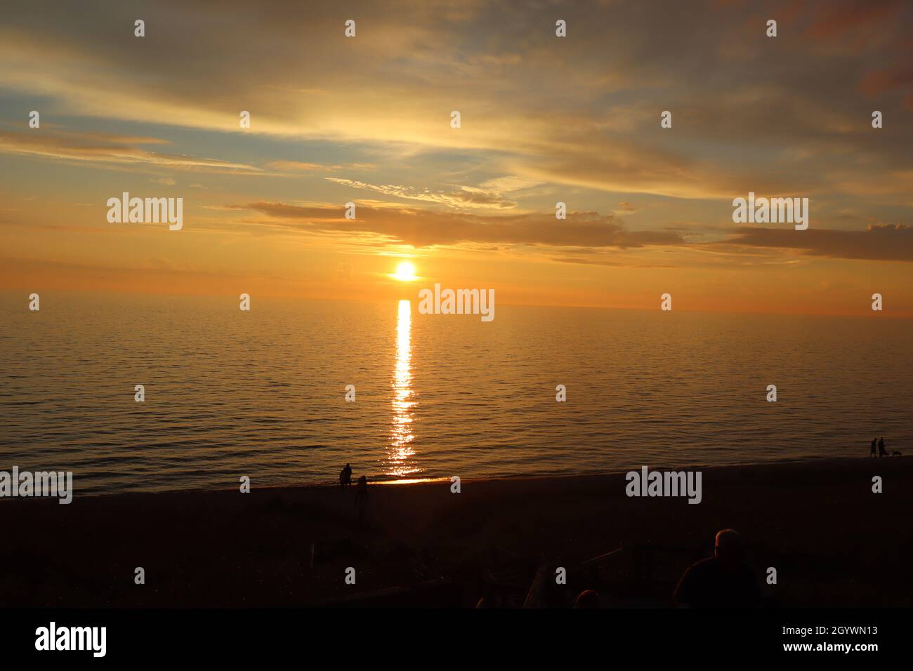 Beautiful Sunset in Lake Michigan Stock Photo - Alamy