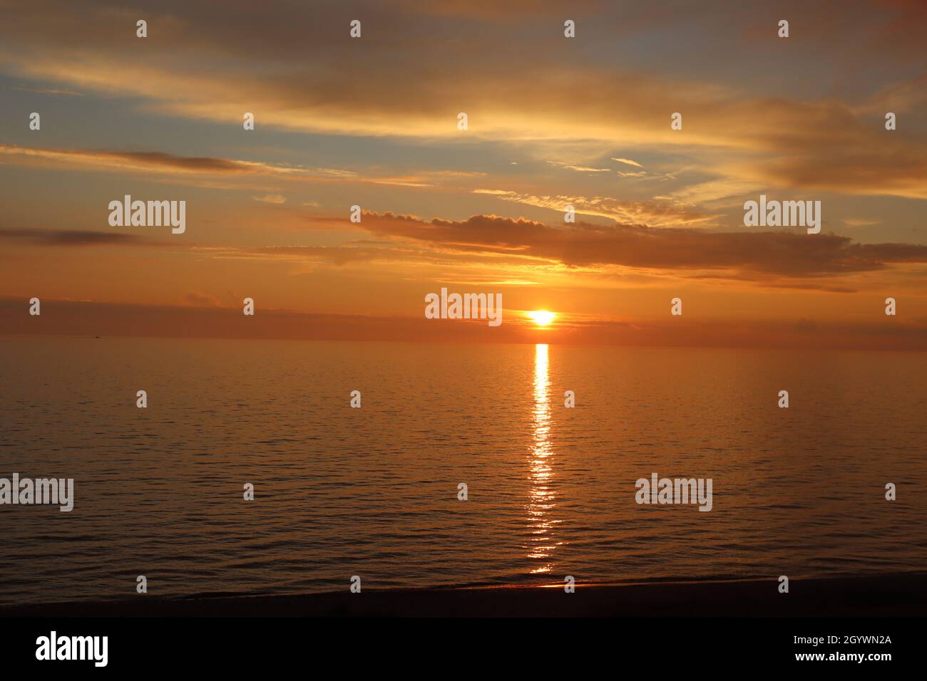 Beautiful Sunset in Lake Michigan Stock Photo - Alamy
