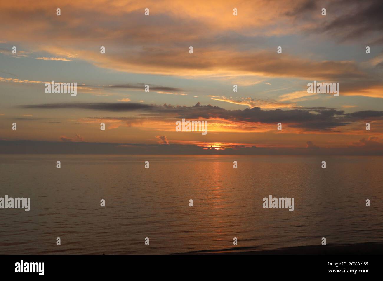 Beautiful Sunset in Lake Michigan Stock Photo - Alamy