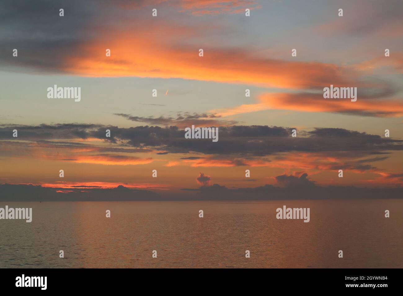 Beautiful Sunset in Lake Michigan Stock Photo - Alamy