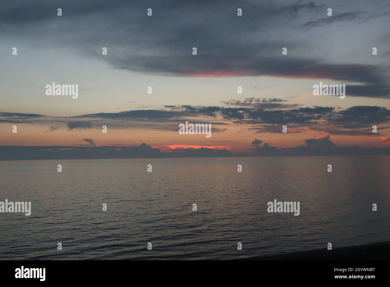 Beautiful Sunset in Lake Michigan Stock Photo - Alamy