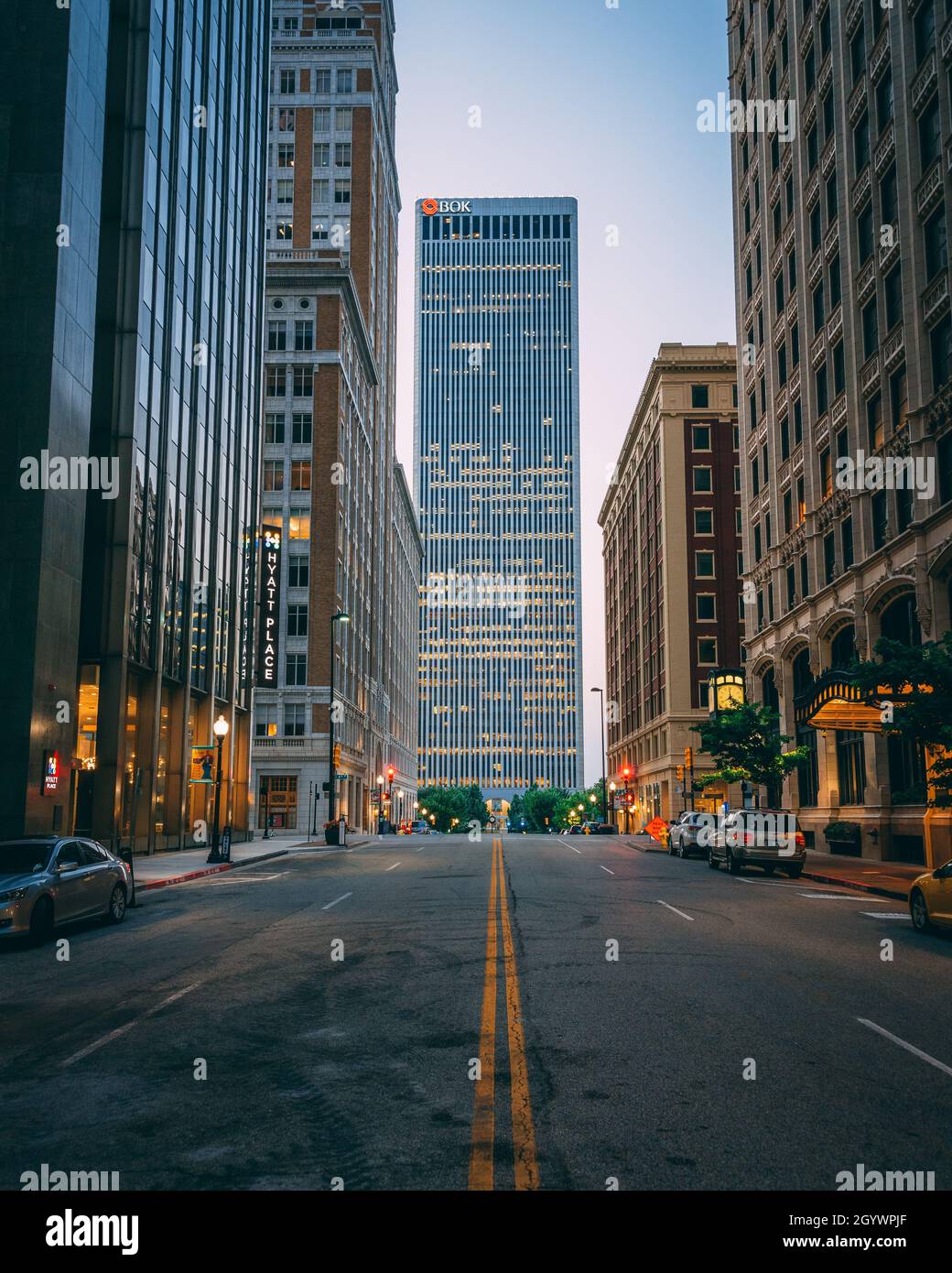 Boston Avenue cityscape, in downtown Tulsa, Oklahoma Stock Photo - Alamy