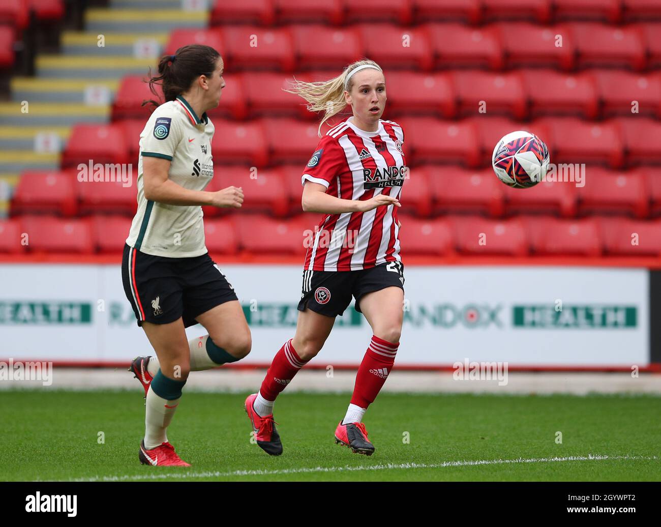 Sheffield, England, 9th October 2021. Rebecca Raynor of Sheffield Utd ...