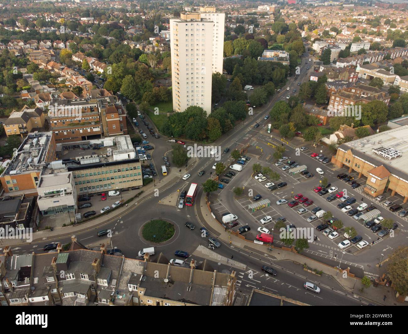 Aerial traffic roundabout england hi-res stock photography and images ...