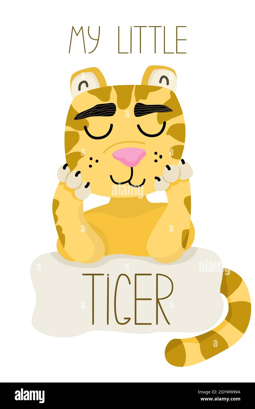 My little tiger. Cute hand-drawn tiger Stock Vector Image & Art - Alamy