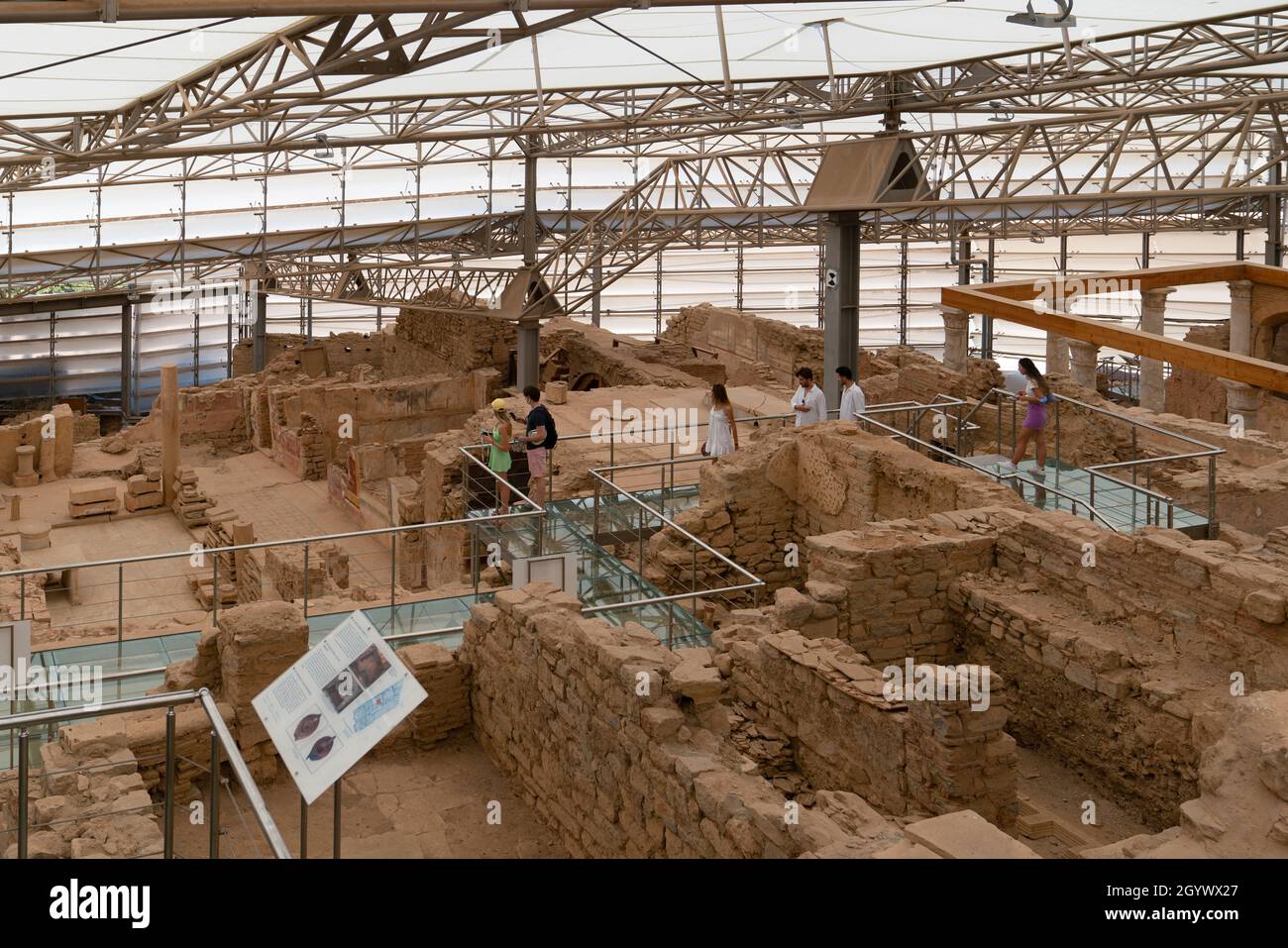 Efes, Izmir, Turkey - August 23, 2021: View from archeological site the ...