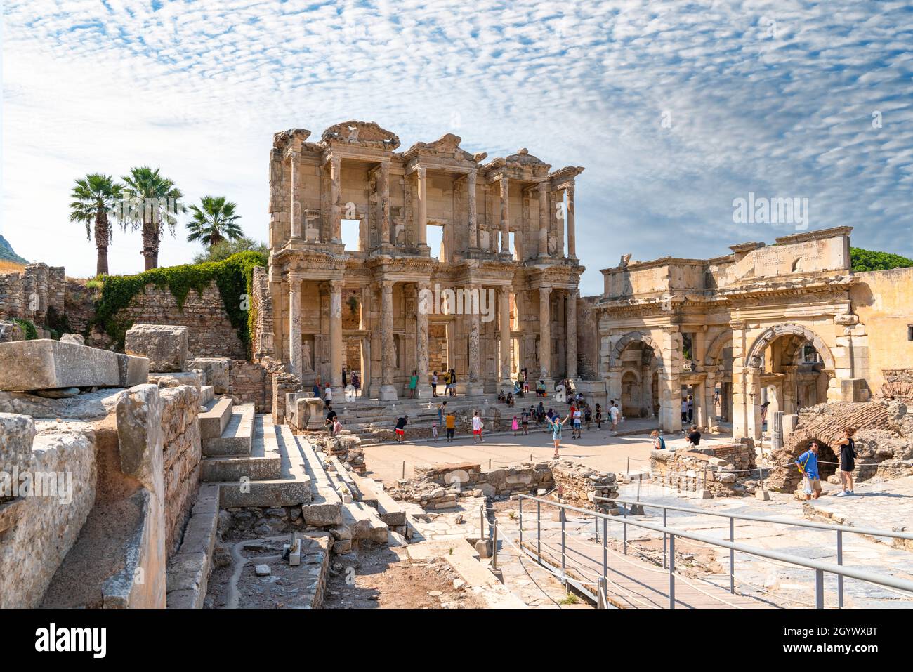Efes, Izmir, Turkey - August 23, 2021: Ruins of Celsius Library in ...