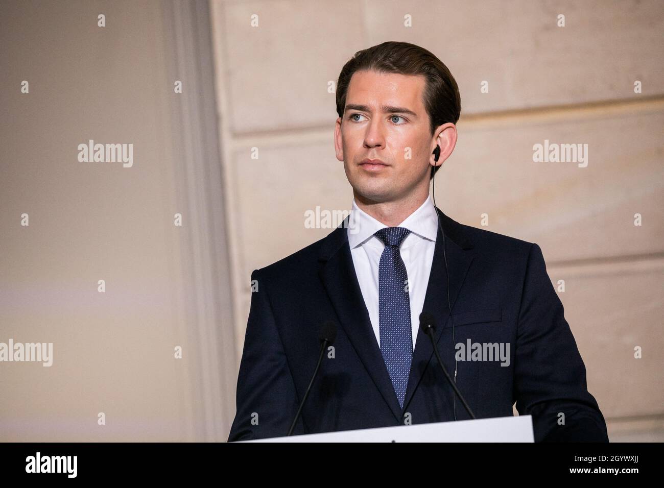 Austrian Chancellor Sebastian Kurz during a visio press conference with ...