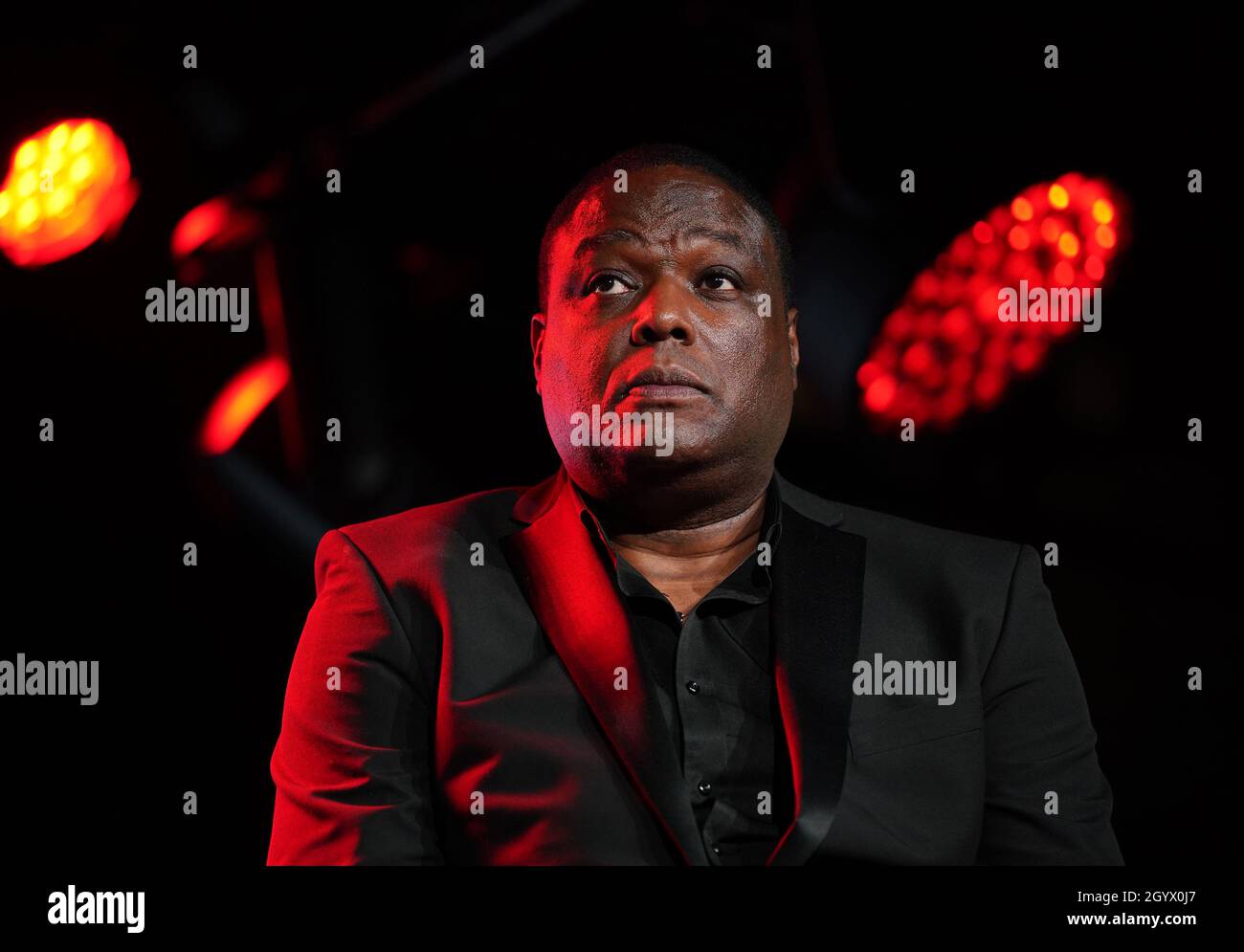 Sky Andrew on stage at the launch of charity Equality Is Legacy at ...