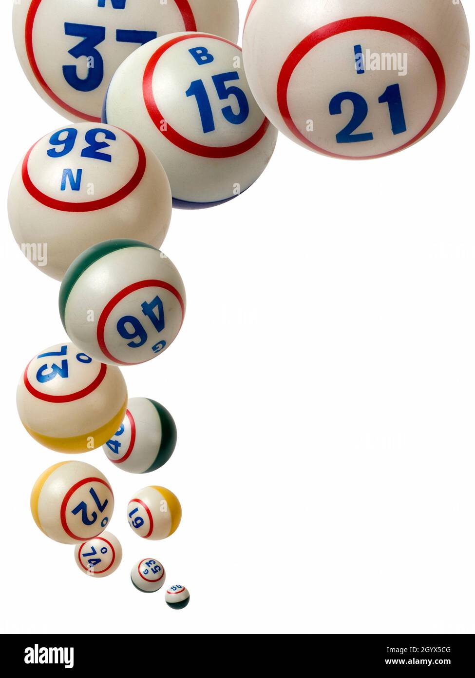 Bingo balls isolated on white background Stock Photo - Alamy