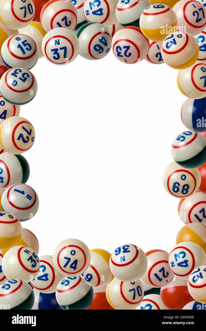 Used bingo balls arranged to make a frame Stock Photo - Alamy