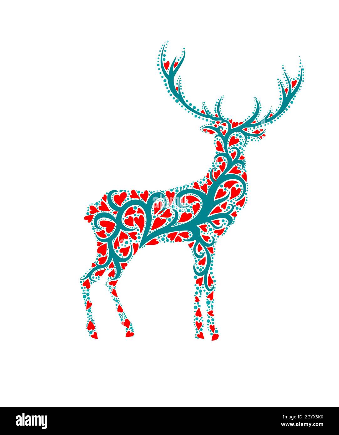 Christmas deer from patterns. Merry Christmas. Vector illustration ...
