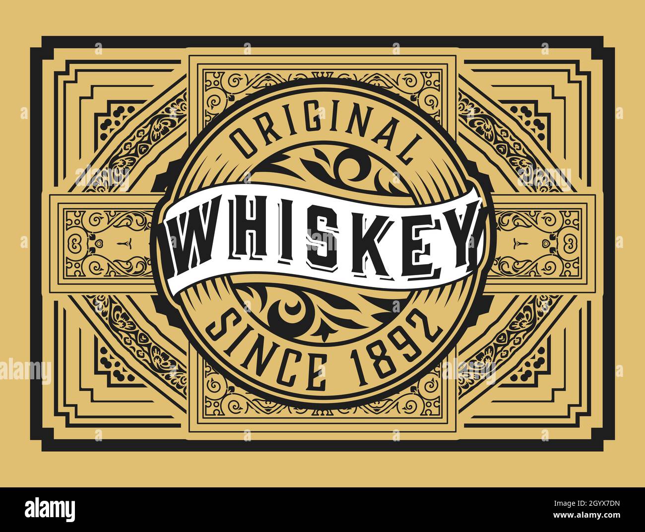 Whiskey label with old frames Stock Vector Image & Art - Alamy