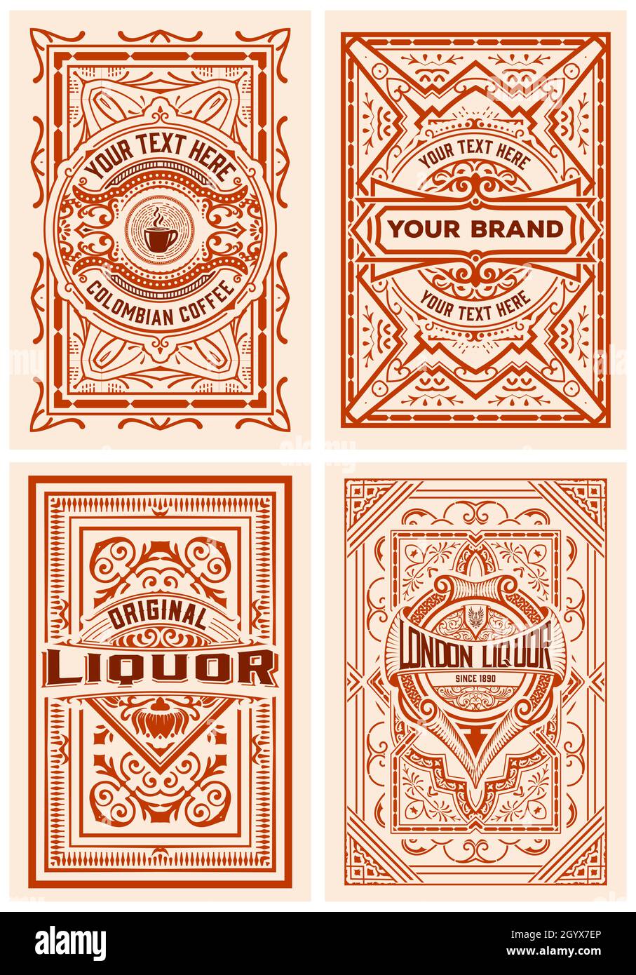 Set of 4 vintage labels for packing Stock Vector Image & Art - Alamy