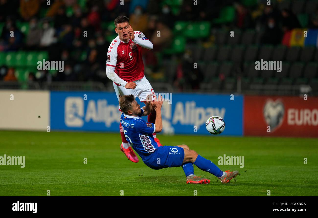 October 10, 2021:Joakim Maehle of Denmark during Moldova against ...