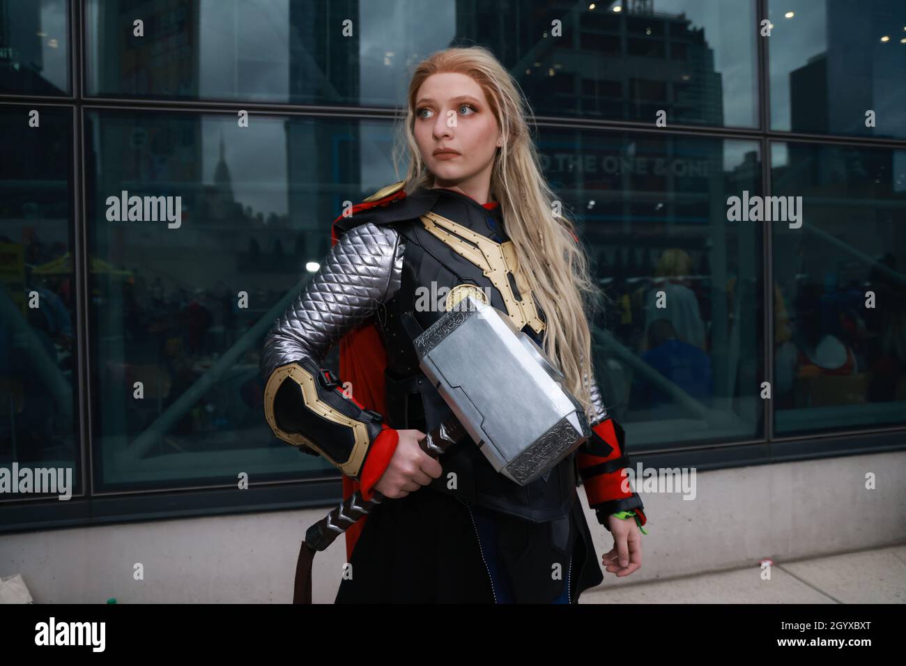 New York, N.Y/USA – 9th Oct. 2021: Ellie from Scranton Pa. is dressed ...