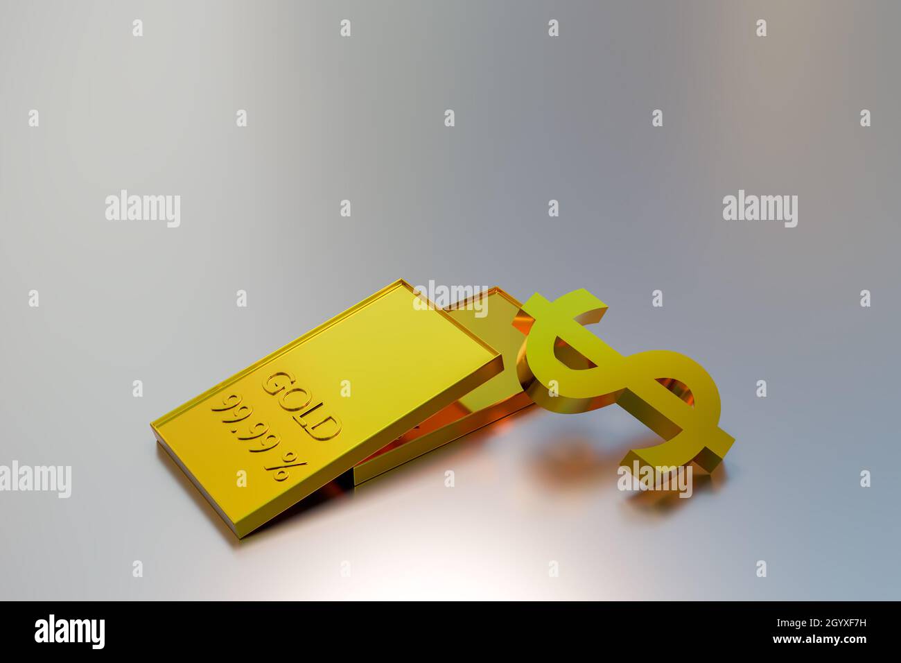 gold stock investing and trading, 3d illustration rendering Stock Photo ...