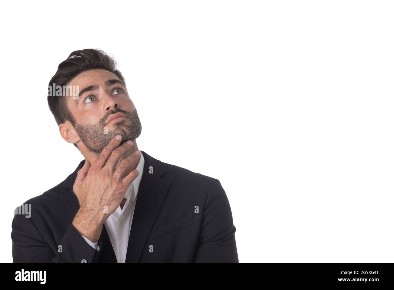 Business man hold chin businessman hi-res stock photography and images ...