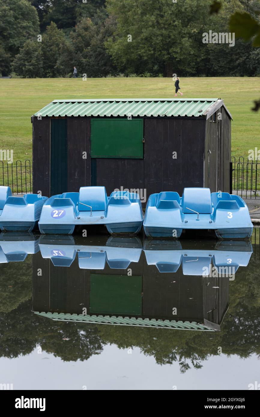 Boating pond and paddle boats in Greenwich park, London UK Stock Photo ...