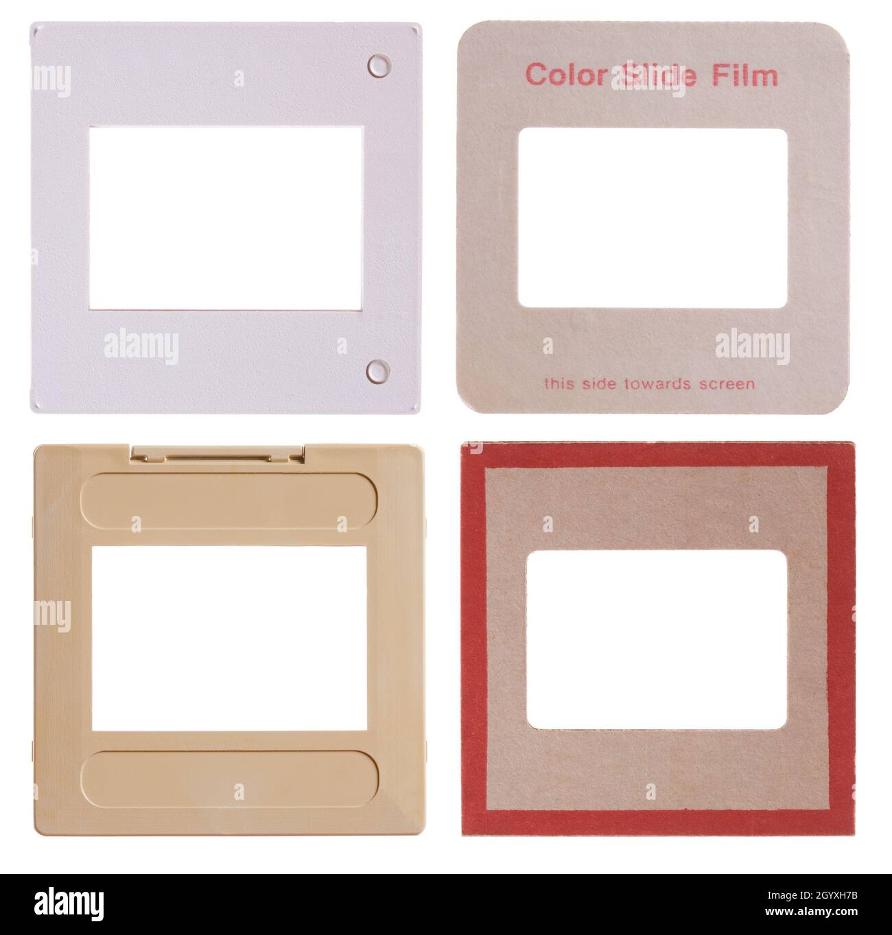 Blank 35mm Photographic Slide Mounts isolated on white background ...