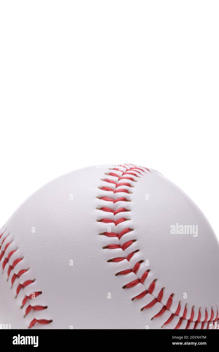 Baseball on White Background with Copy Space Stock Photo - Alamy