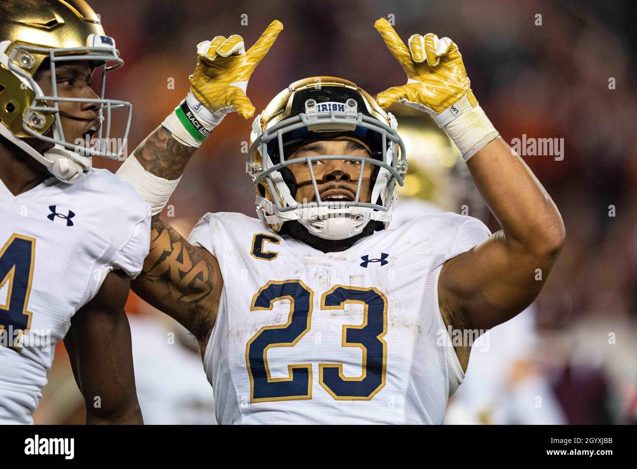 Notre Dame Fighting Irish running back Kyren Williams (23) reacts after ...