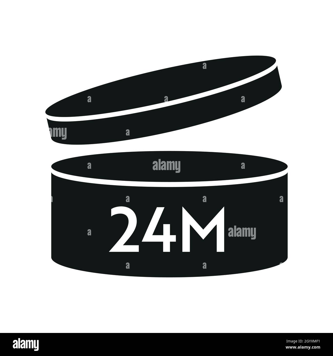 PAO vector icon 24 month. Period after opening symbols. Can with open ...