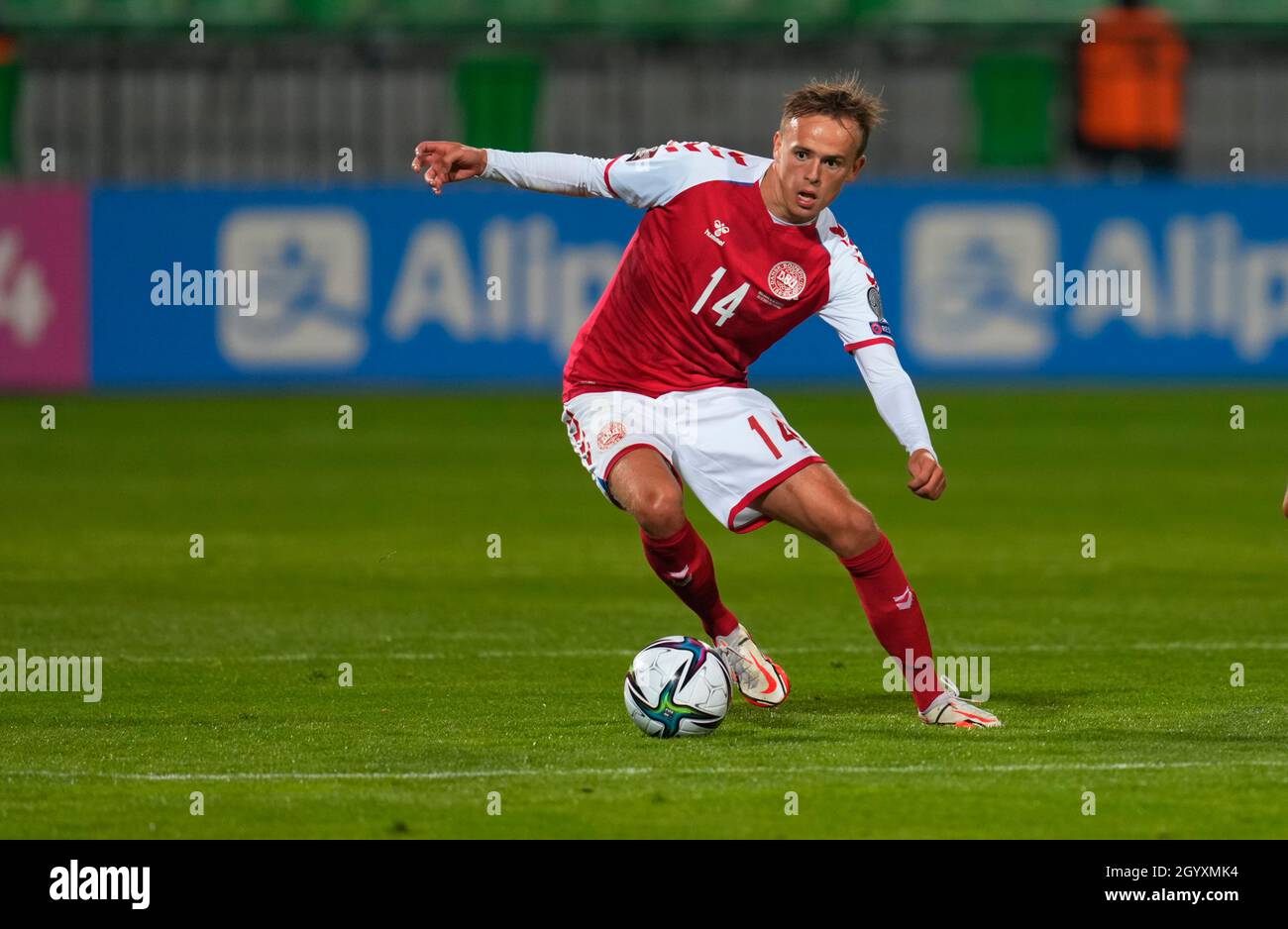 October 10, 2021:Mikkel Damsgaard of Denmark during Moldova against ...
