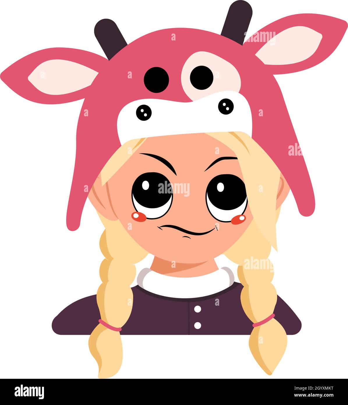 Young girl with suspicious expression Stock Vector Images - Alamy