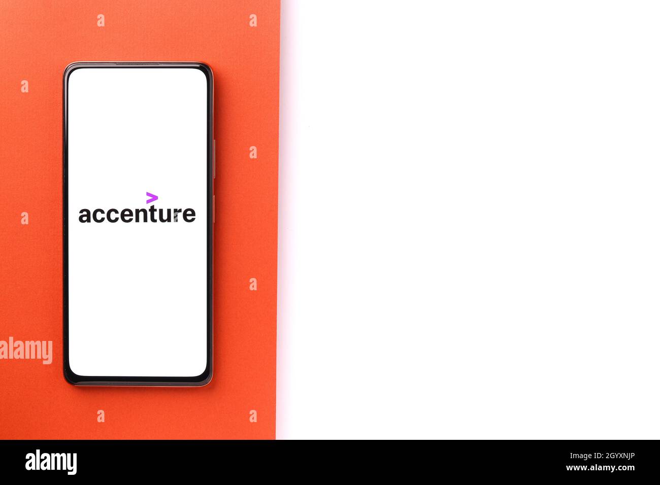 West Bangal, India - October 09, 2021 : Accenture logo on phone screen ...