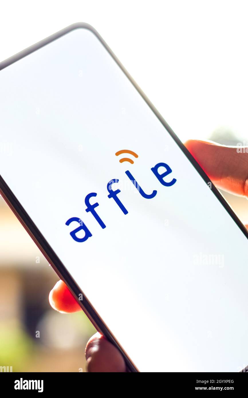 West Bangal, India - October 09, 2021 : Affle logo on phone screen ...
