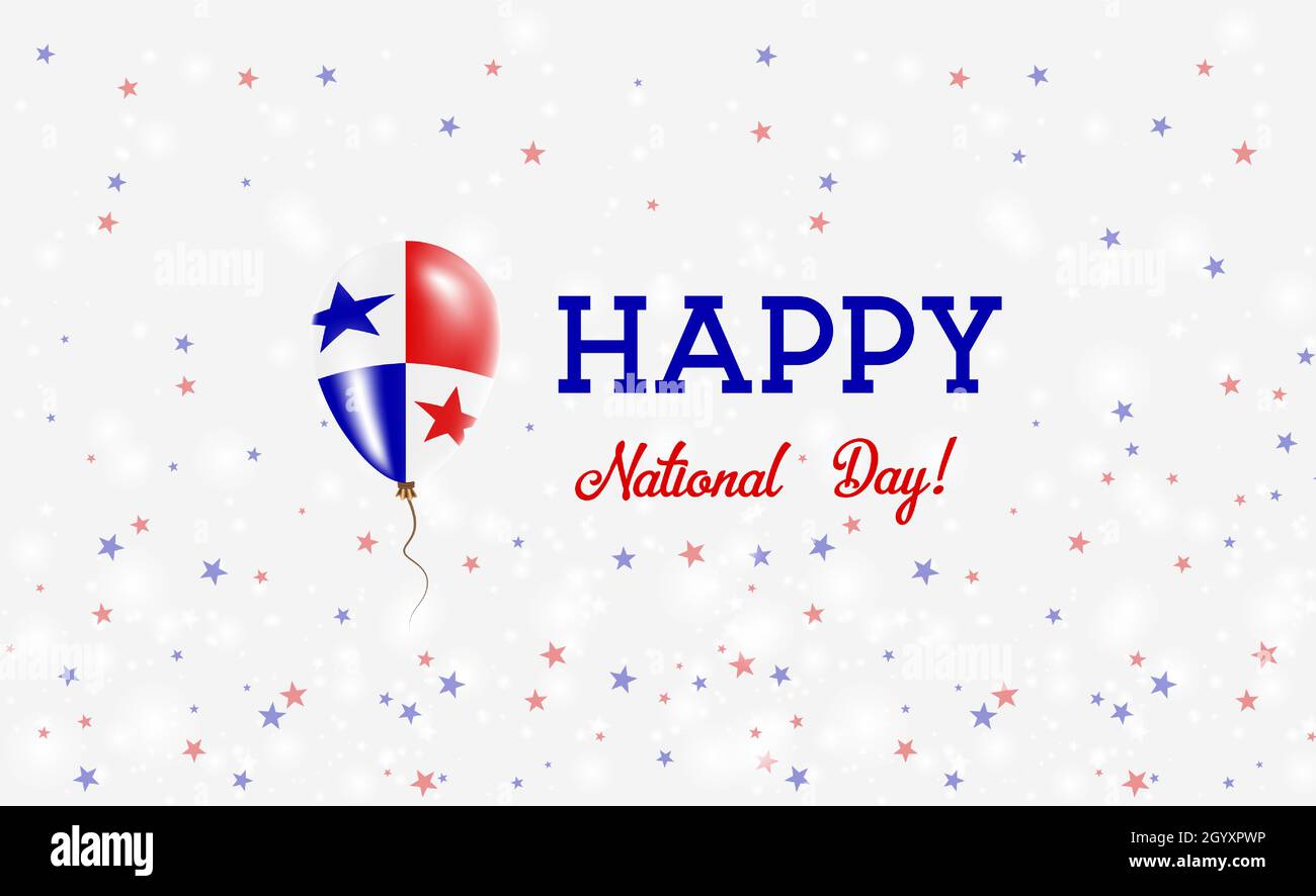 Panama National Day patriotic poster. Flying Rubber Balloon in Colors ...