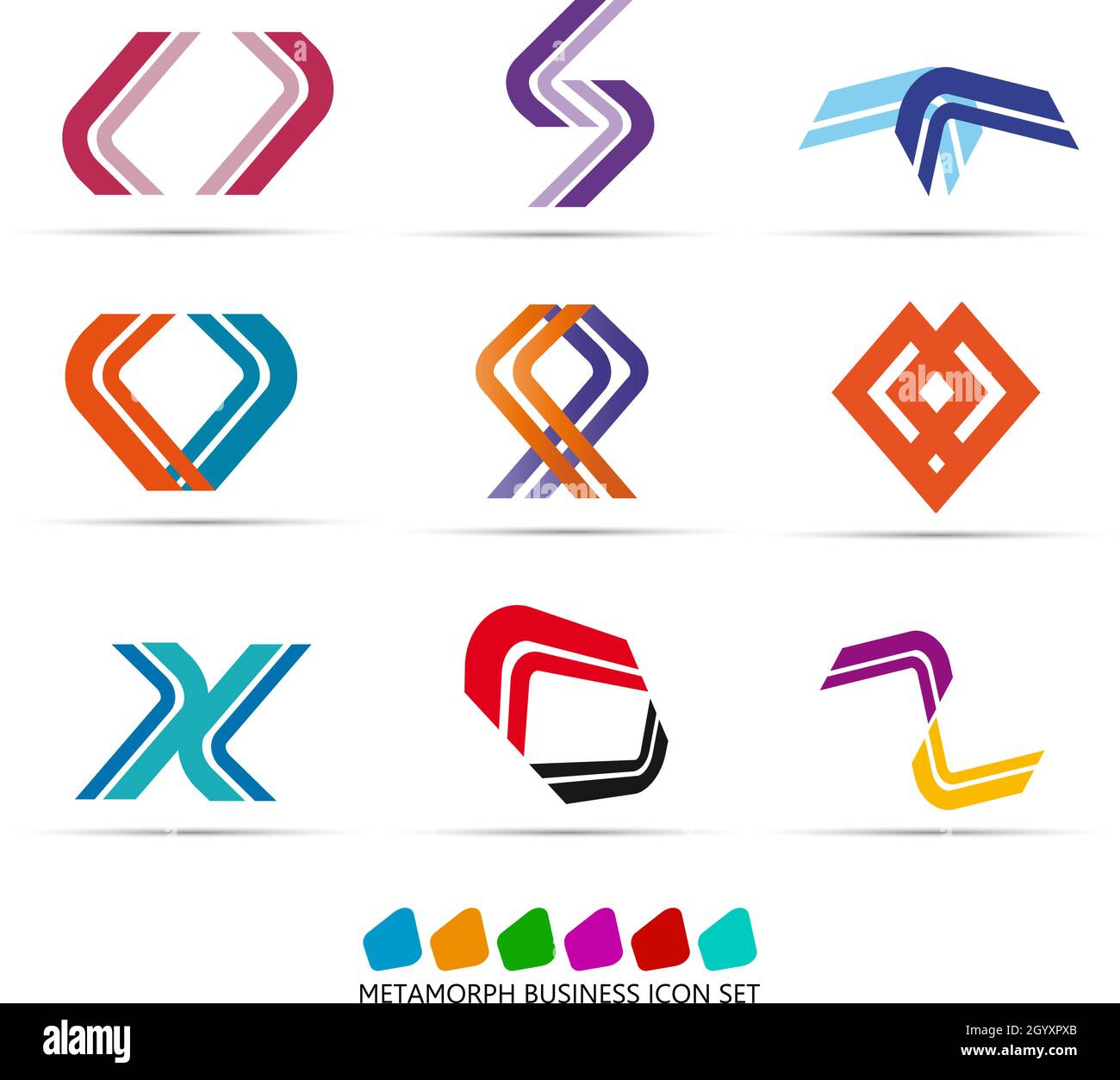 Colorful geometric vector business icon,logo, sign, symbol pack for ...