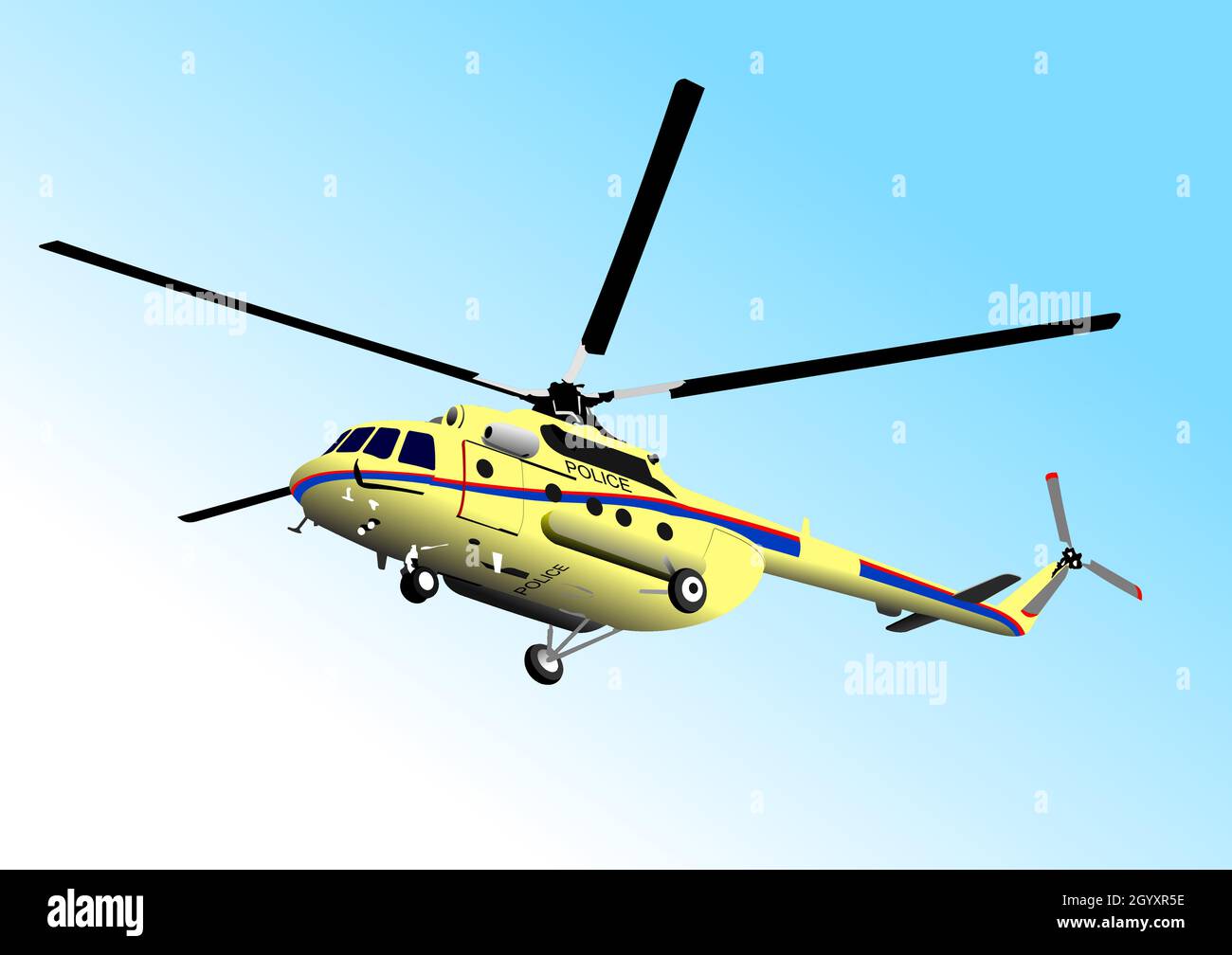 Police Helicopter. Vector 3d illustration Stock Vector Image & Art - Alamy