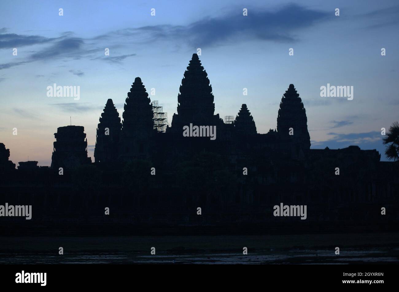 Ancient ruins antique building castle Khmer Empire of Angkor Wat city ...