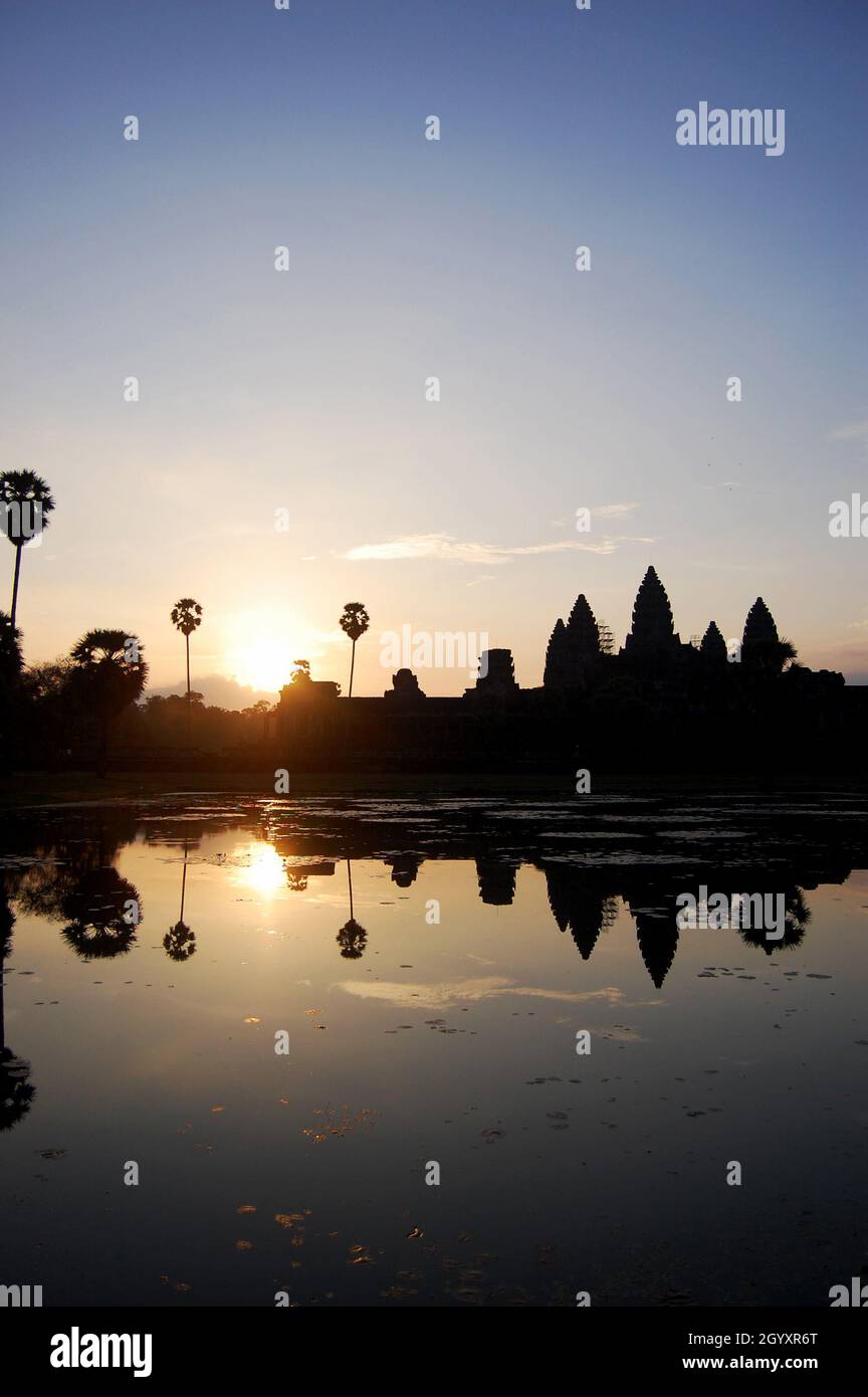Ancient ruins antique building castle Khmer Empire of Angkor Wat city ...