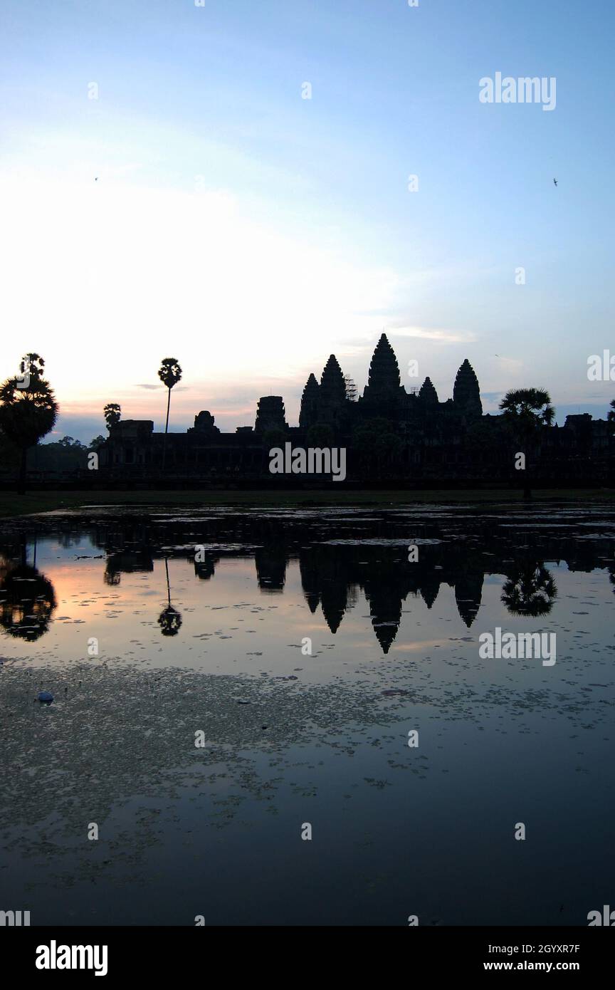 Ancient ruins antique building castle Khmer Empire of Angkor Wat city ...