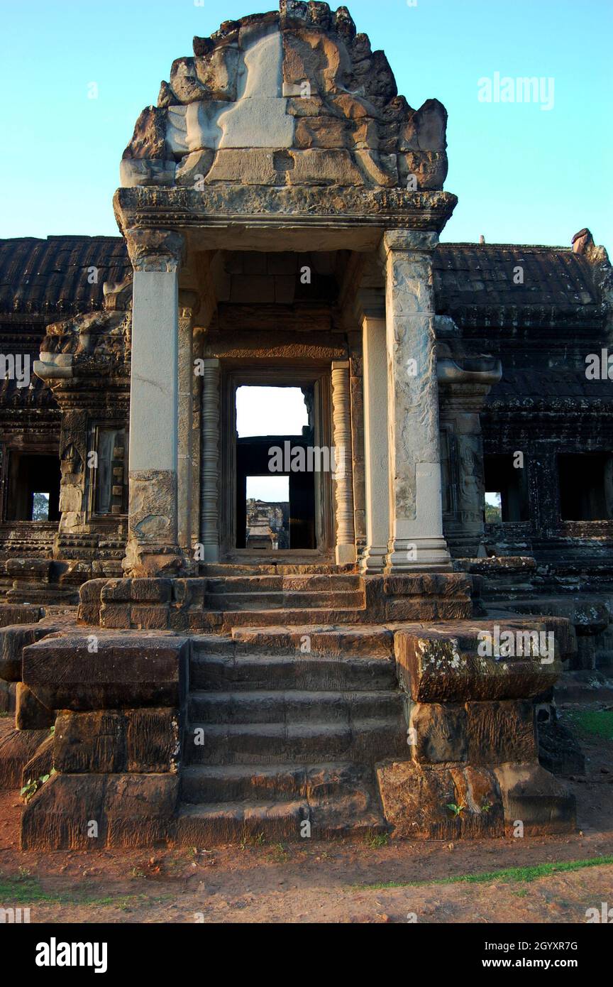 Ancient ruins antique building castle Khmer Empire of Angkor Wat for ...