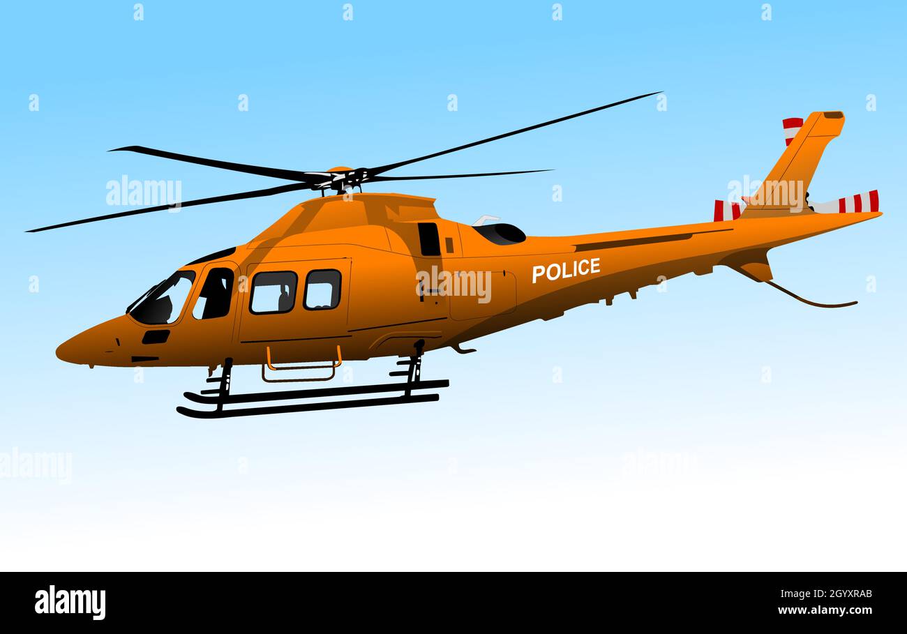 Police Helicopter. Vector 3d illustration Stock Vector Image & Art - Alamy