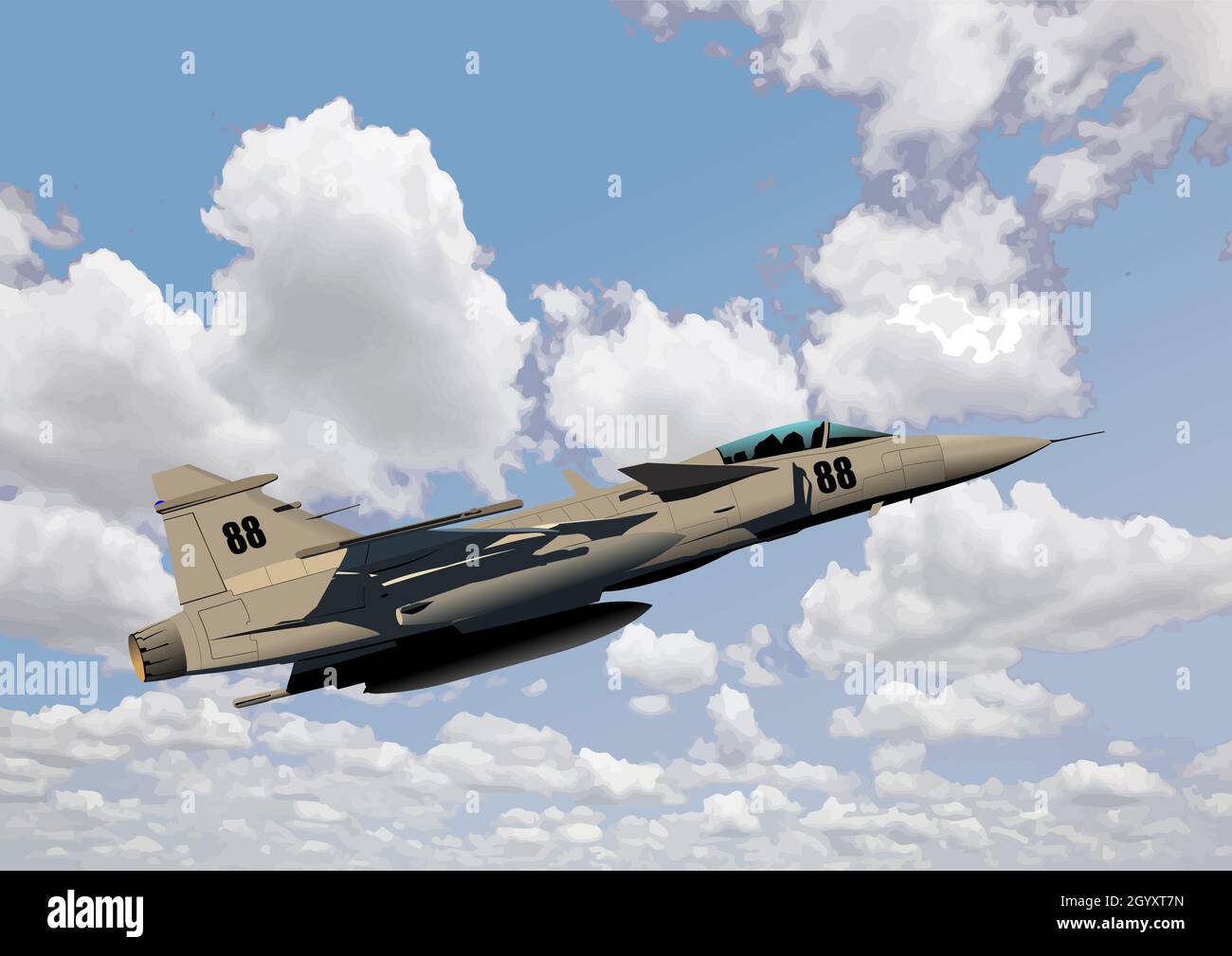 Combat aircraft. Armed. Vector 3d illustration for designers Stock ...