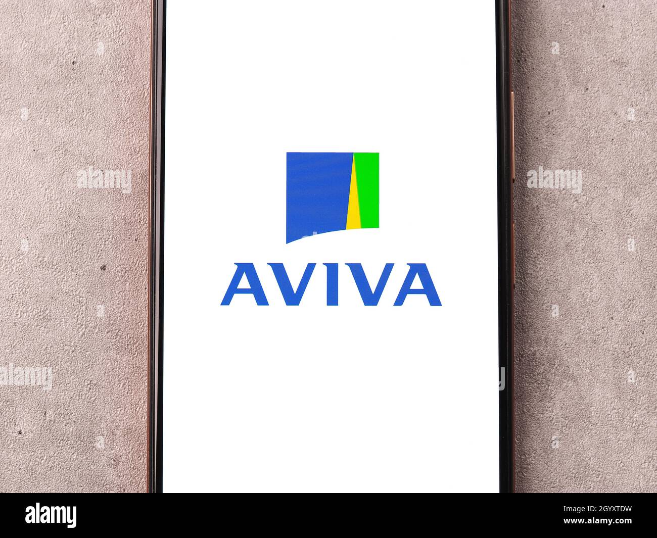 West Bangal, India - October 09, 2021 : Aviva logo on phone screen ...