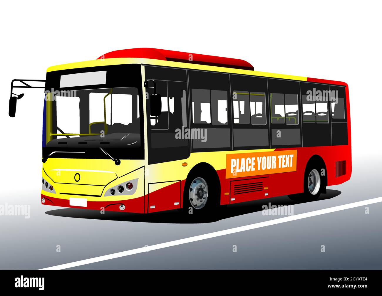 Yellow buses Stock Vector Images - Alamy