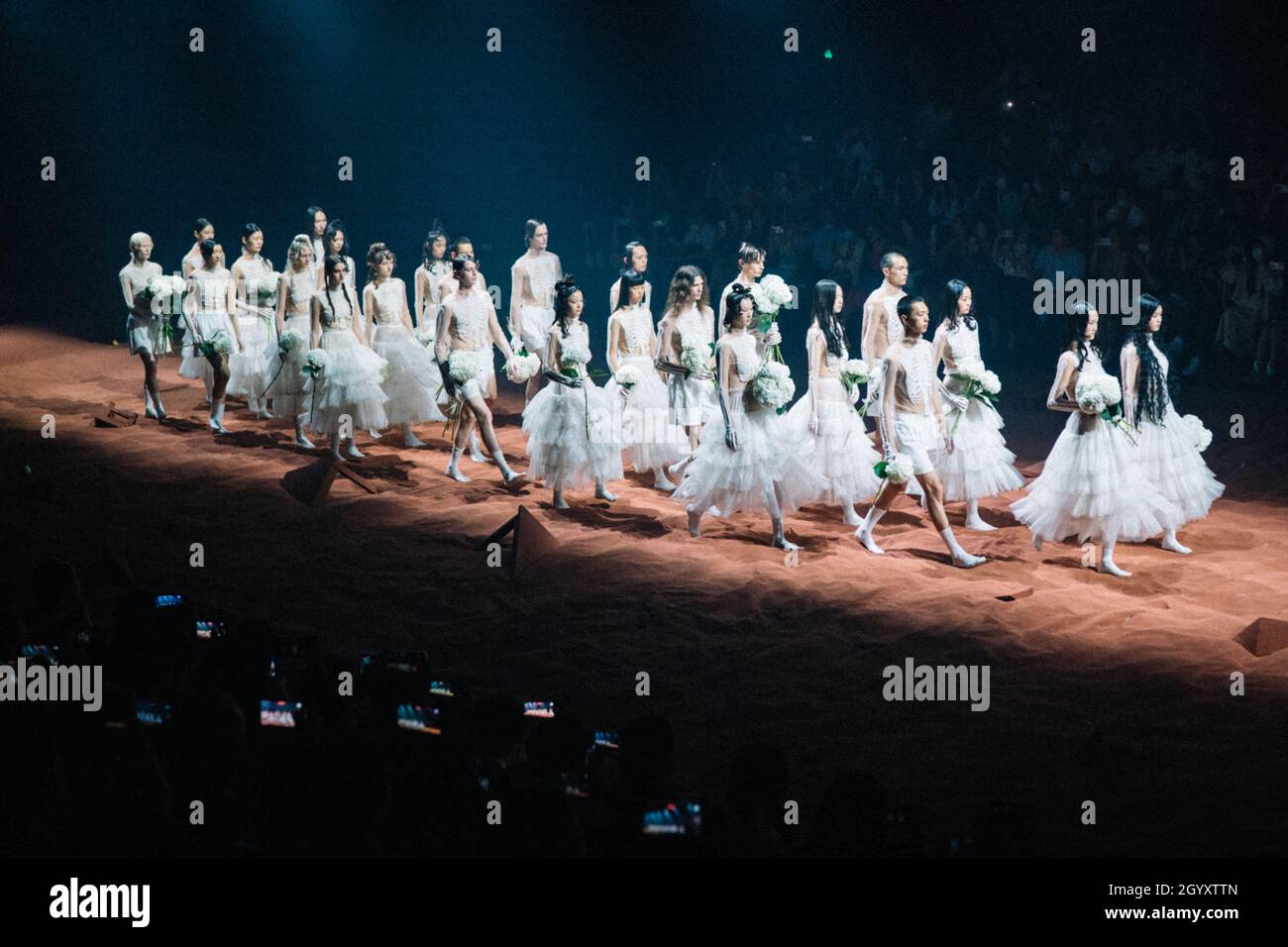 SHANGHAI, CHINA - OCTOBER 9, 2021 - Models walk the runway at the SS ...