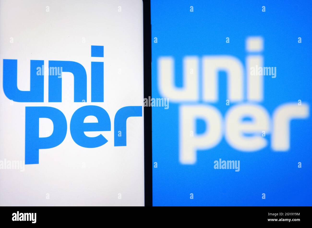 In this photo illustration an Uniper SE logo is seen on a smartphone ...