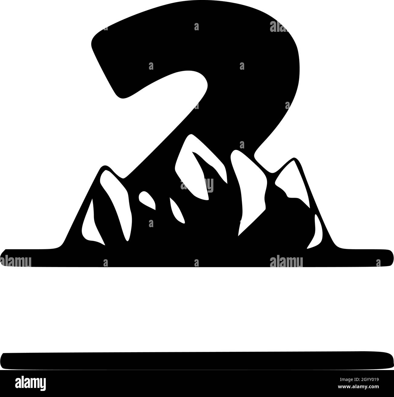 Number 2 and mountain personalized monogram. Vector logo, emblems or ...